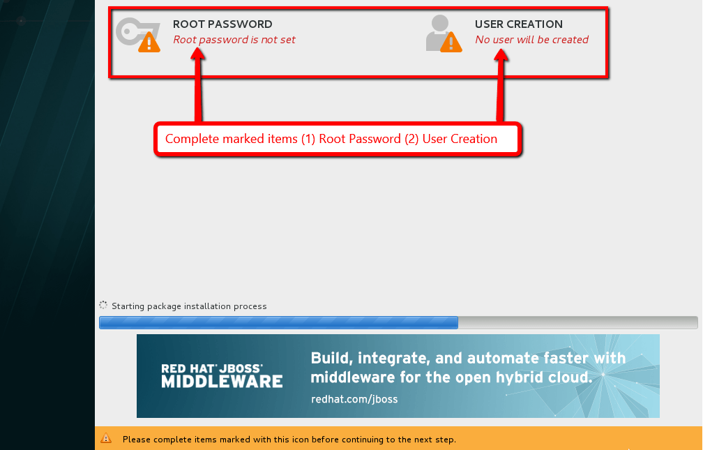 Installation of Red Hat Enterprise Linux 7 (RHEL 7)