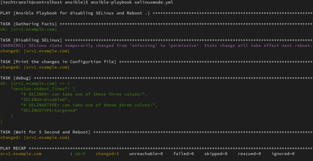 How to Disable or Enforcing Selinux through Ansible and Reboot Host