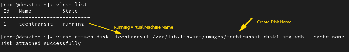 Add a physical disk to KVM based Virtual machine virsh command