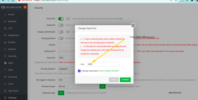 How to install aaPanel on Ubuntu and configure the panel settings