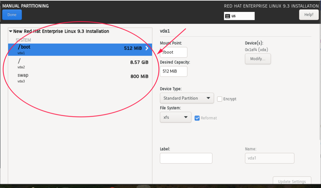 Installation of Red Hat Enterprise Linux 9 (RHEL 9)